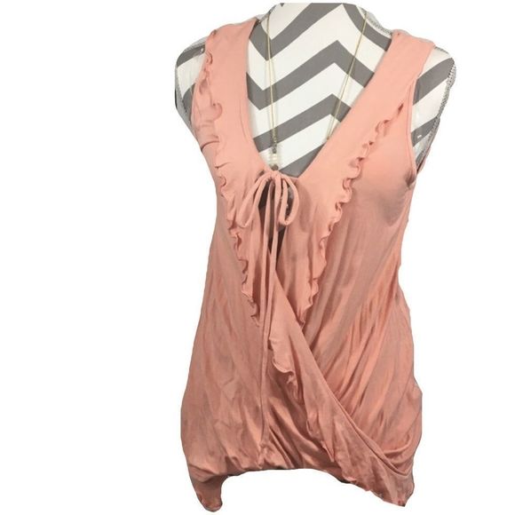 Private Label | Tops | Newpink Draping Light Pink Ruffledsurplice Dress ...